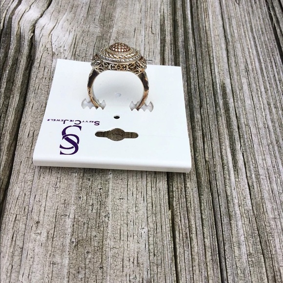 Savvy Cie | Jewelry | Champagne Diamond Pave Ring Savvy Cie | Poshmark